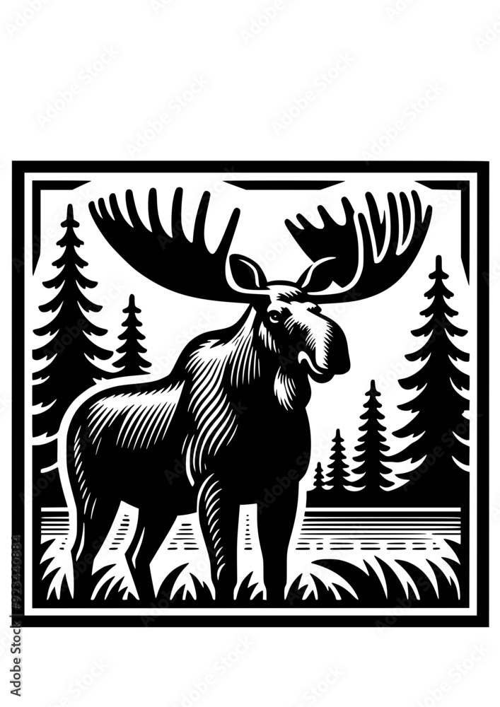 Image vectorielle Stock Elk SVG, Elk Art SVG, Deer SVG, Forest SVG ...