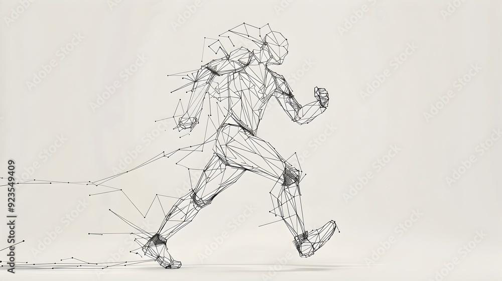 One Line Ultramarathon Runner Minimalist Art of Endurance Athlete in ...