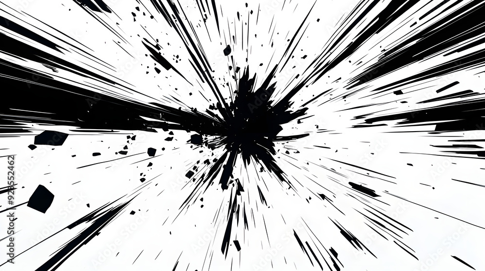 Dynamic manga motion effects with comic-style speed lines, action ...