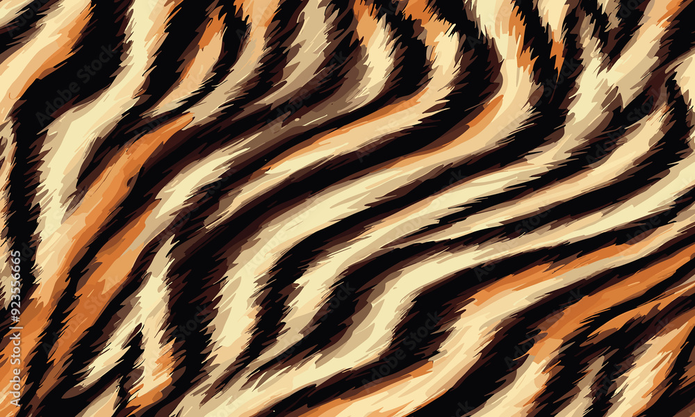 Abstract Tiger Skin Pattern Vector Illustration Wild Texture Seamless ...
