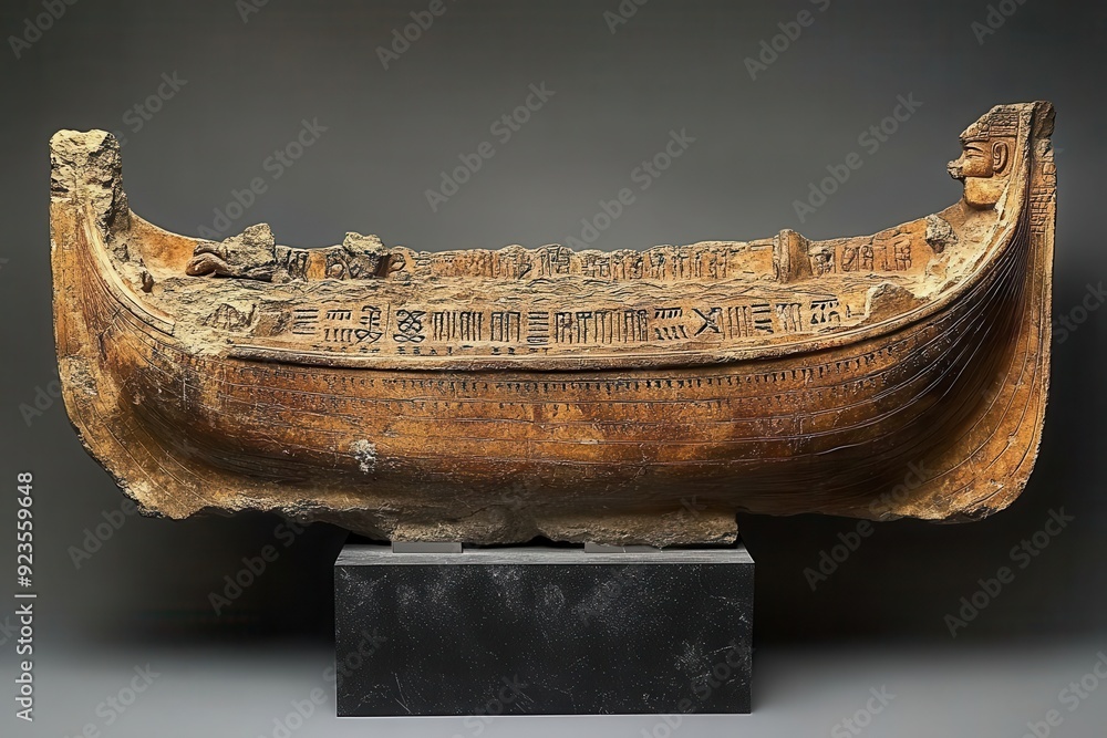 ancient mesopotamian tablet depicting noahs ark alongside sumerian ...