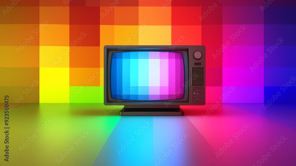 Television signal with colored graphic film, video display screen with ...