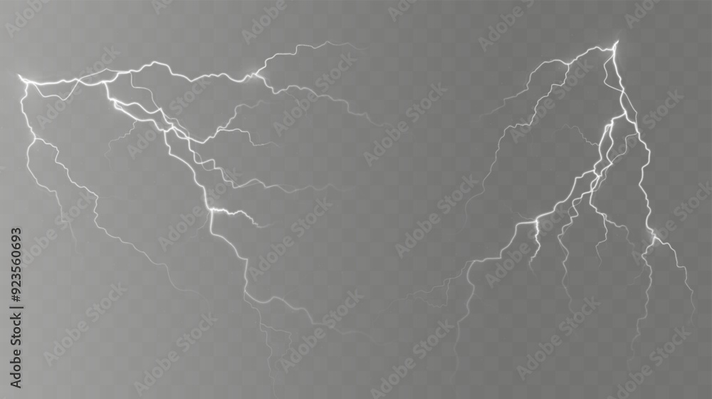 Light white isolated vector lightning png. Magic light abstract lines ...