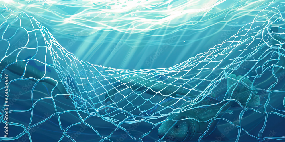 Overfishing is the empty net of depletion, depleting marine life and ...