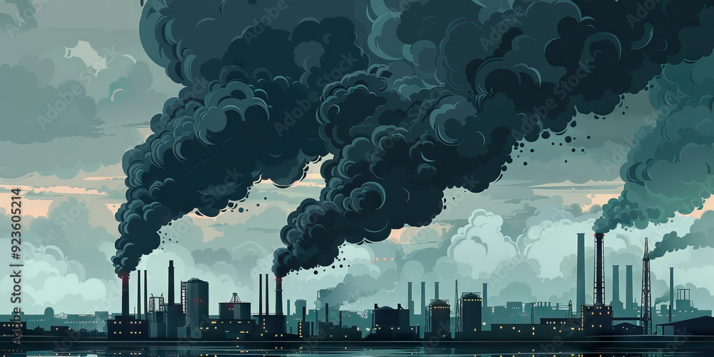 Industrial pollution is the toxic cloak of contamination, poisoning air ...