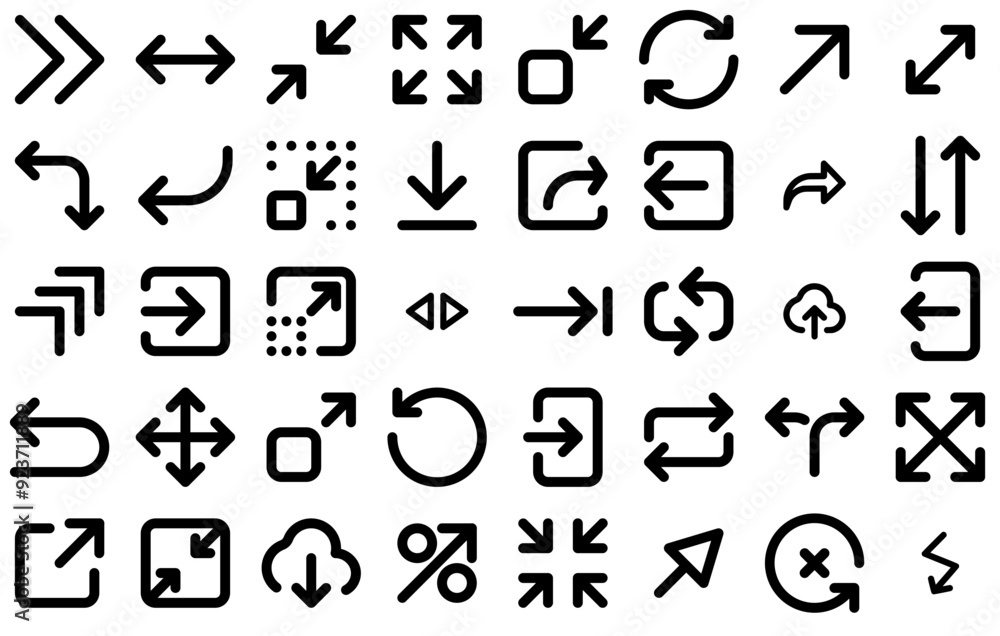 A Collection Of Arrow Mini Ui Icons Web Header Banner Design Containing ...