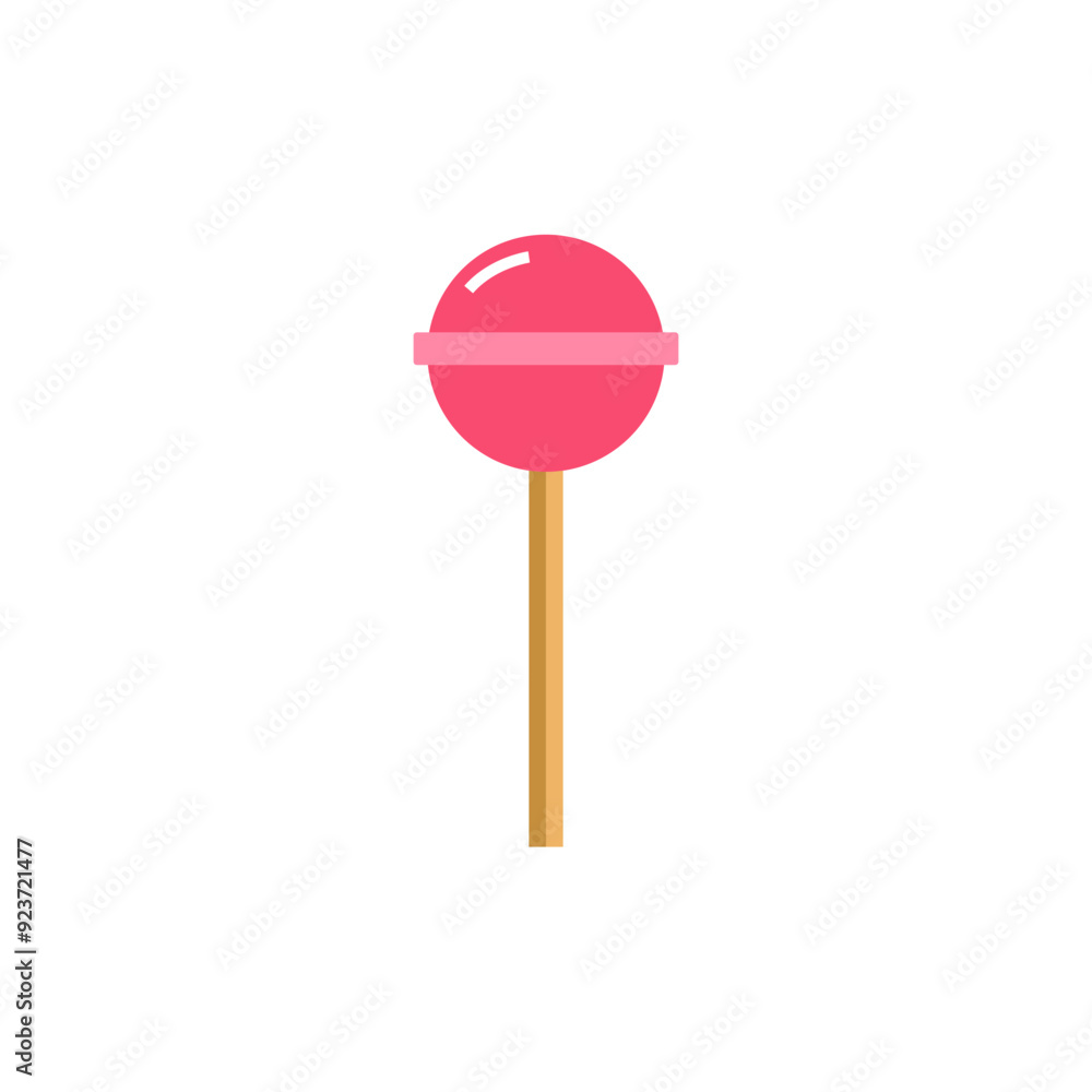 Lollipop vector illustration isolated on white background. Cartoon pink ...