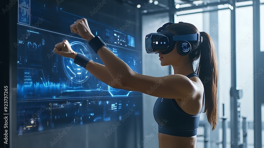 High-tech virtual reality science lab with AI-enhanced research ...