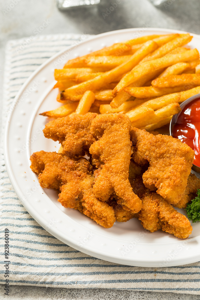 Healthy Kids Dinosaur Chicken Nuggets Stock Photo | Adobe Stock