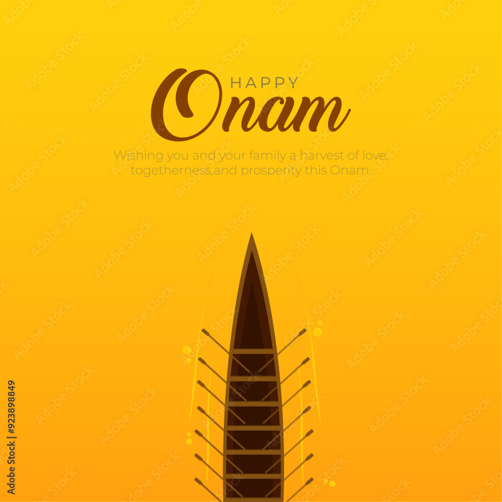 Happy Onam Post and Greeting Card. Minimal and Modern Onam Festival ...