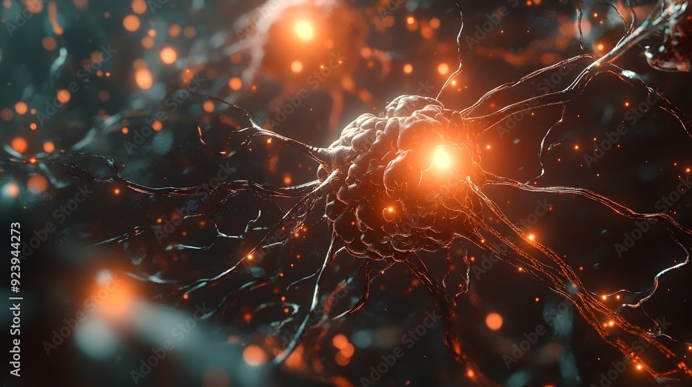 Complex Neural Network with Firing Electrical Impulses in 3D Digital ...