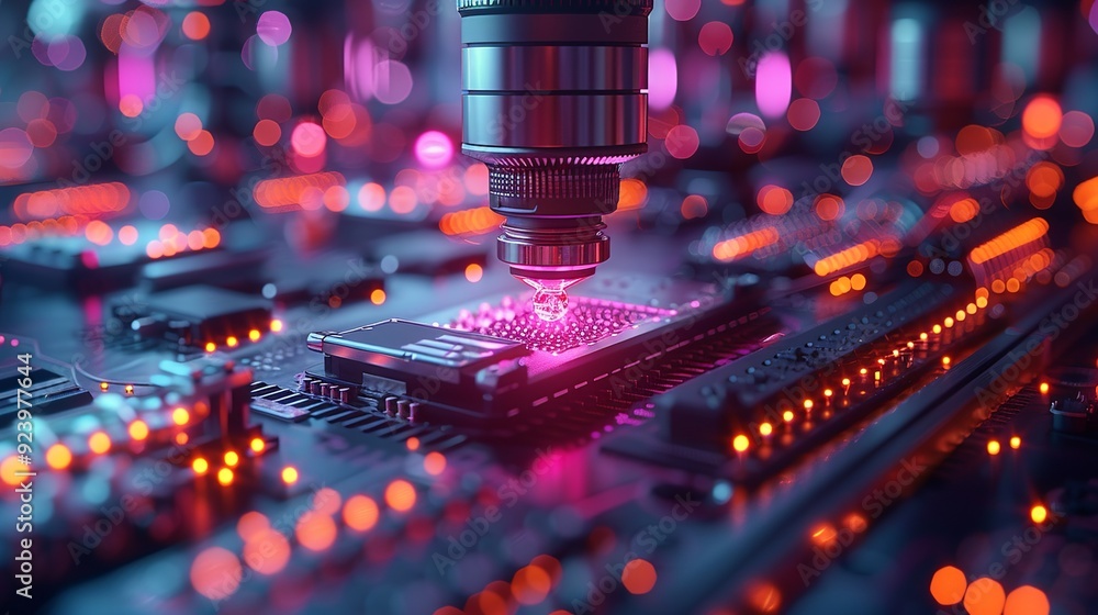 Nanotechnology and material science design showcasing manipulation at ...