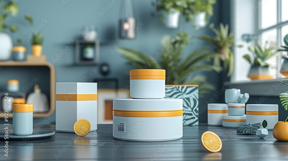 Modern sleek packaging using eco-friendly plastic-free materials with a ...