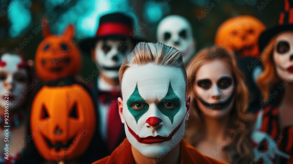 Stock-Illustration „A group of classic horror characters gathered ...