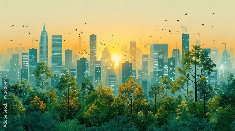 Illustrate CO2 reduction strategies with a dynamic graphic of urban ...