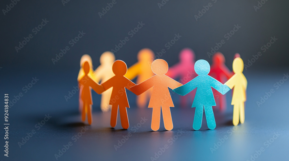 Unity in Diversity - Paper Humans Clasping Hands in Circle Symbolizing ...