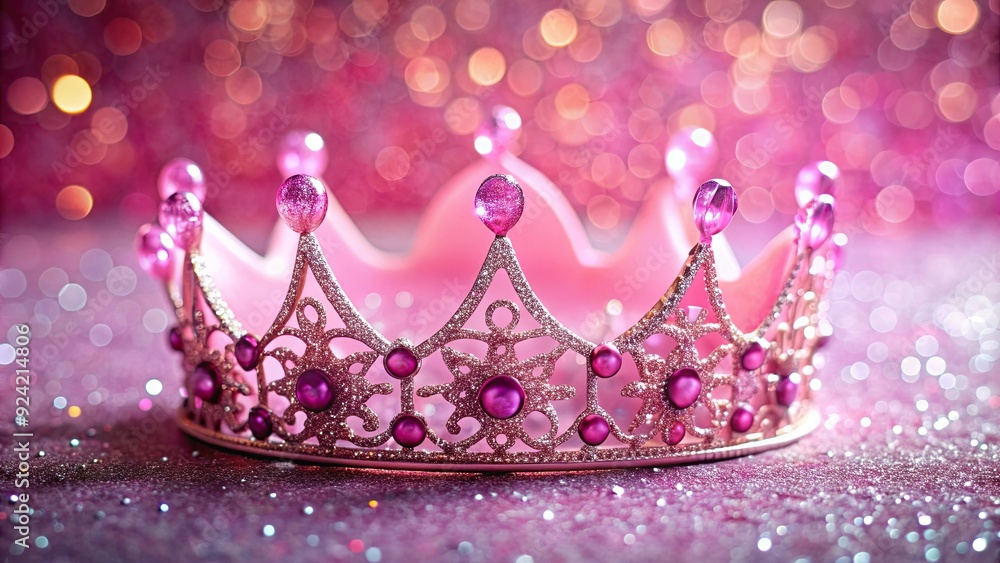Pink princess crown with glitters for a magical and royal look ...