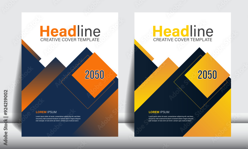 Corporate cover page design template, professional business book cover ...