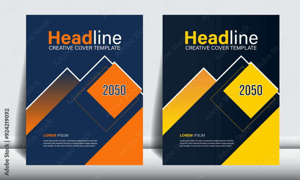 Corporate cover page design template, professional business book cover ...