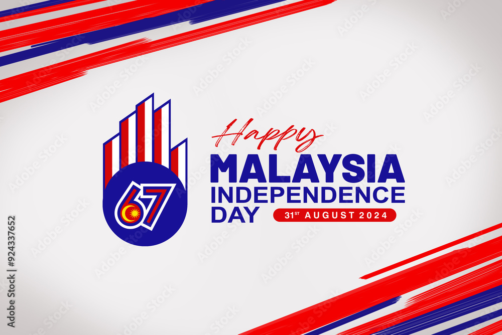 Abstract 67th Malaysia "Merdeka Day" Means Independence Day 2024 ...
