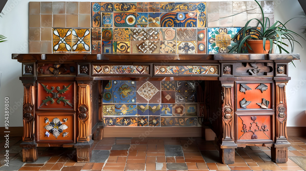 Mediterranean Masterpiece: A desk with Spanish or Italian flair ...
