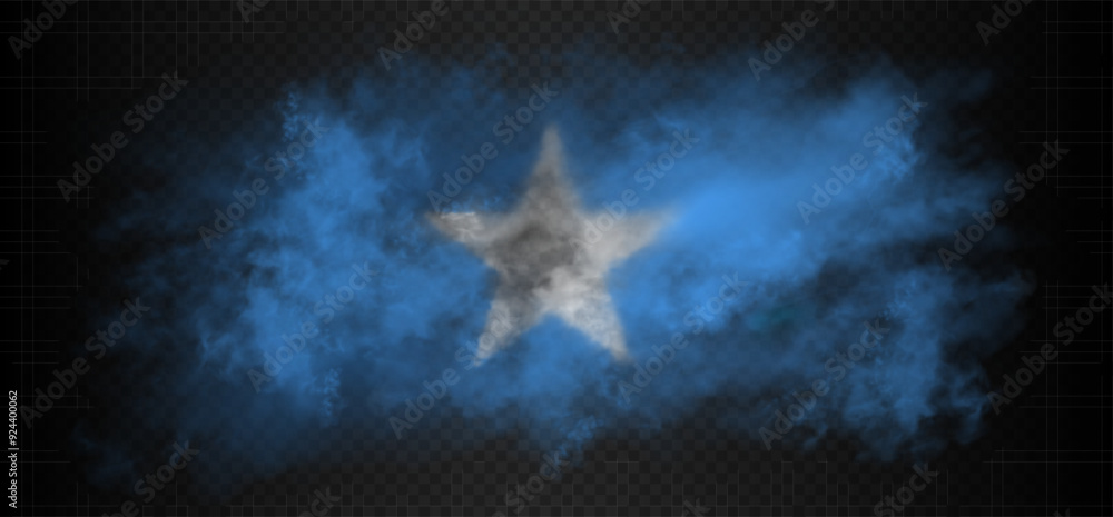 Smoke cloud in the colors of the Somali flag. Somalia country sky blue ...