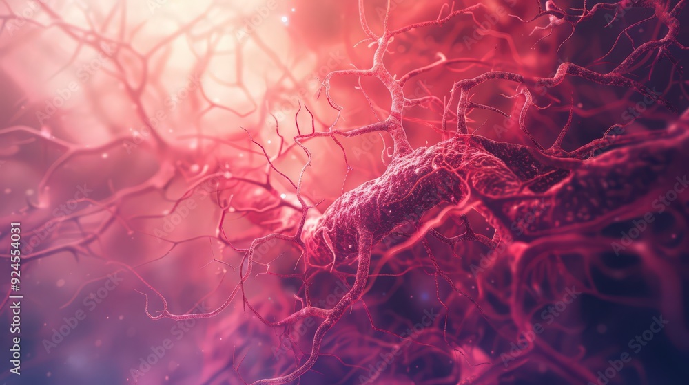 Artistic depiction of the circulatory system, illustrating the network ...