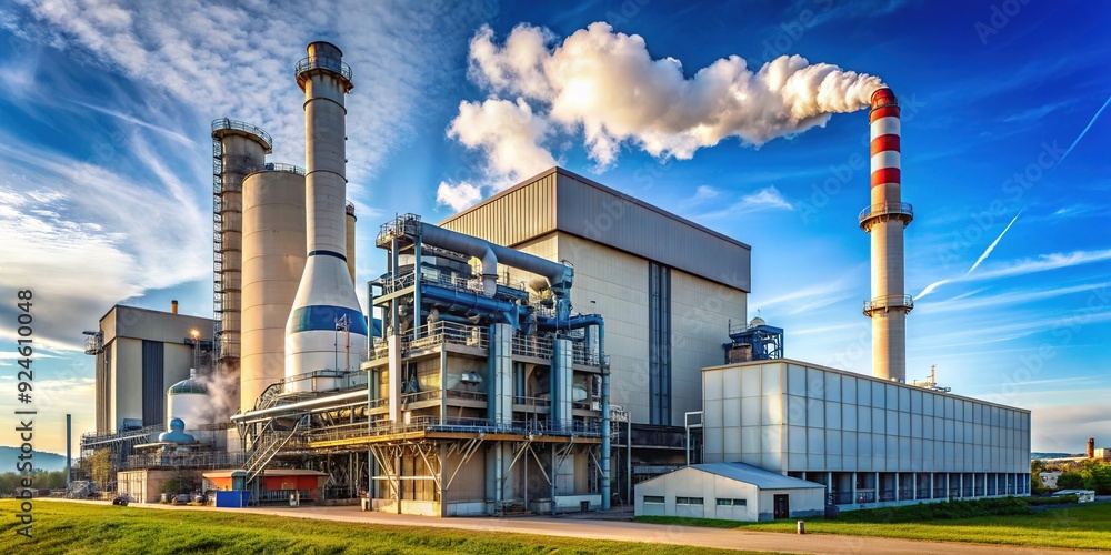 Large heat recovery steam generator with a single tall stack integrated ...
