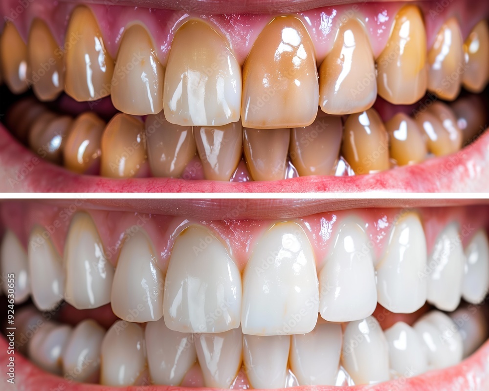 A side-by-side comparison of bad teeth and a perfect smile ...