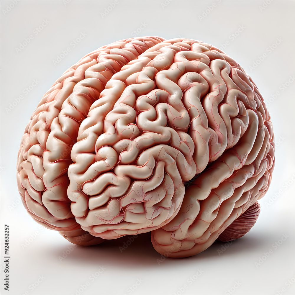 3D Human brain anatomy illustration for a neuroscience textbook ...