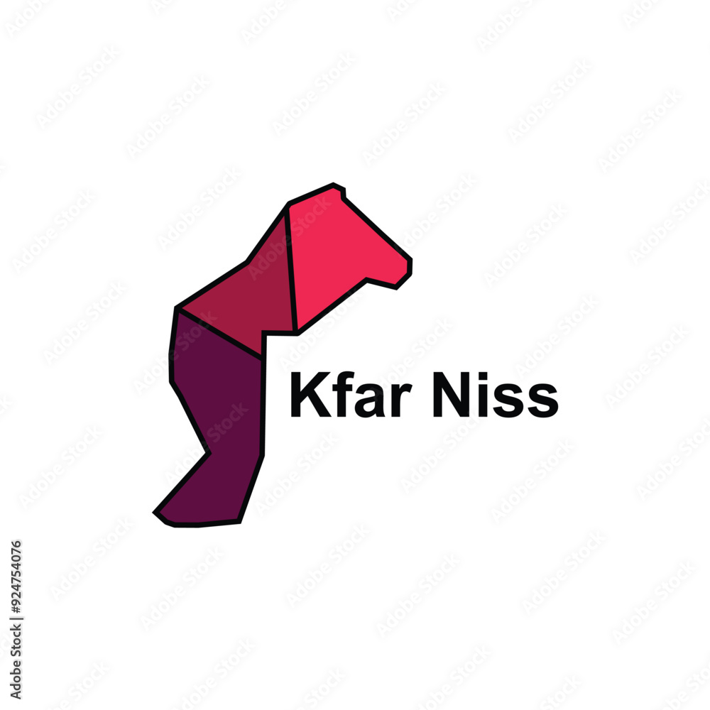 Map of Kfar Niss vector design template, World Map International vector ...