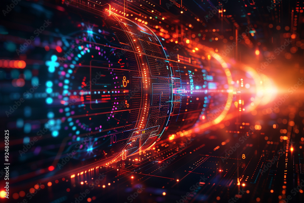 An abstract technology background featuring graphic design elements ...