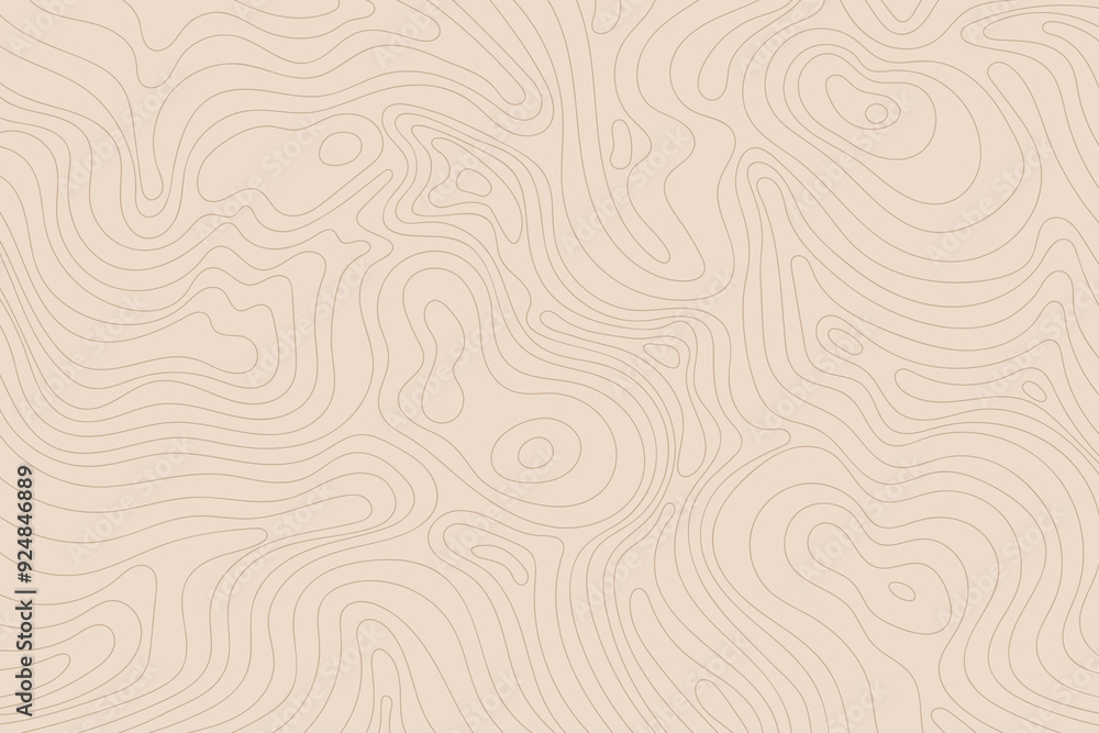 Vintage topographic map background. Beige topographic lines terrain ...