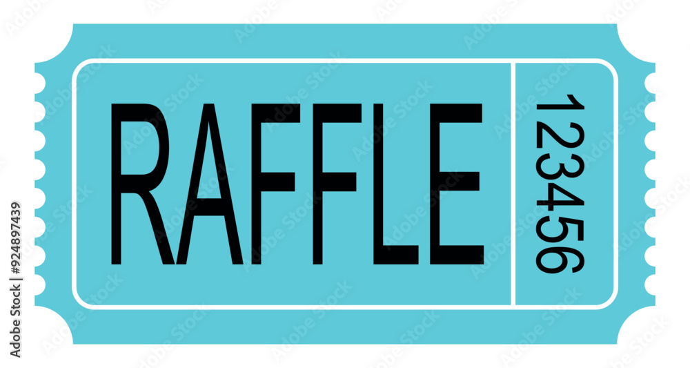 Blue Raffle ticket icon. Clipart image isolated on white background. Vector illustration. Stock ...