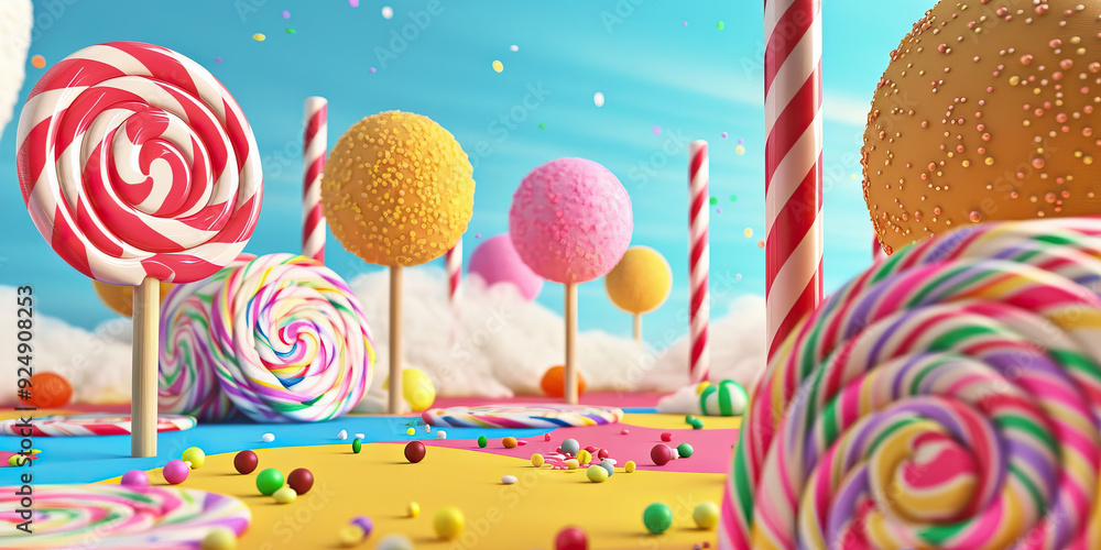 Ilustración de Stock Candyland Carnival: A Sweet and Colorful Setting ...