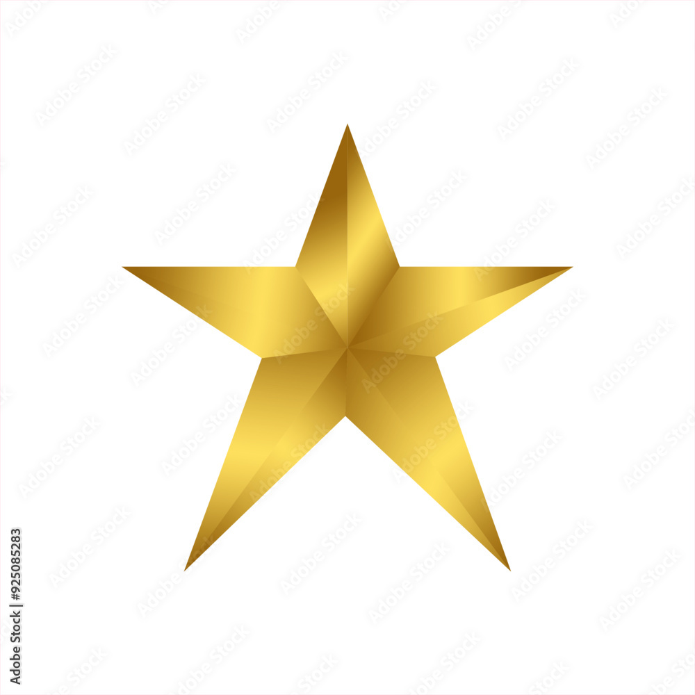 Gold star logo vector illustration on white background. Gold star icon ...