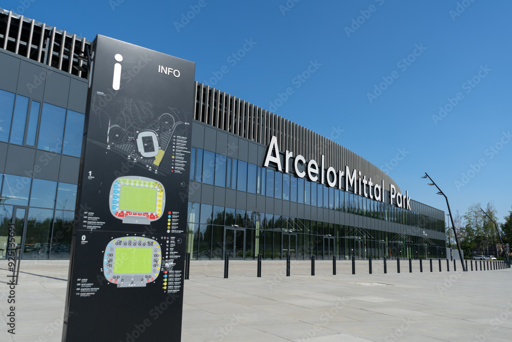 ArcelorMittal Park football stadium. Home ground of Zagłębie Sosnowiec ...
