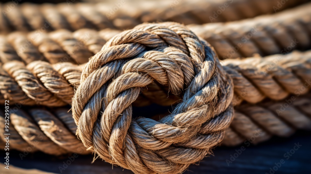 Nautical marine line tied together as a symbol for trust and faith ...