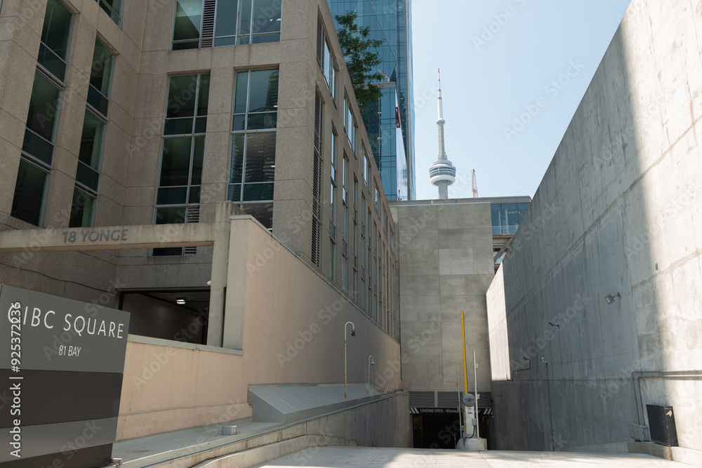 entrance to parking at CIBC Square 18 Yonge Street in downtown Toronto ...