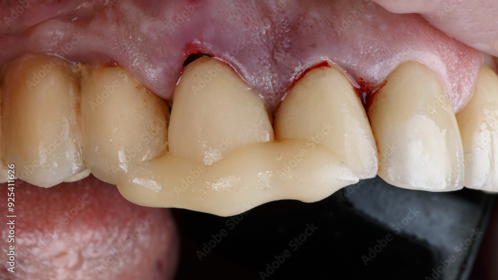 fixation of the dental crown after implantation and prosthetics with ...