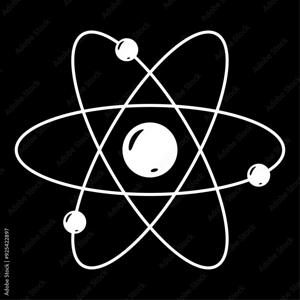 Atom icon. Atomic nucleus and electrons. Vector Illustration Stock ...