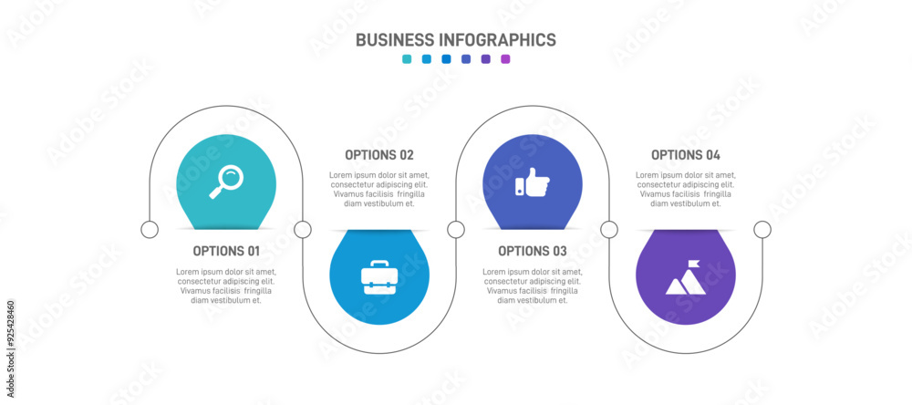 Horizontal progress bar featuring 4 arrow-shaped elements, symbolizing ...