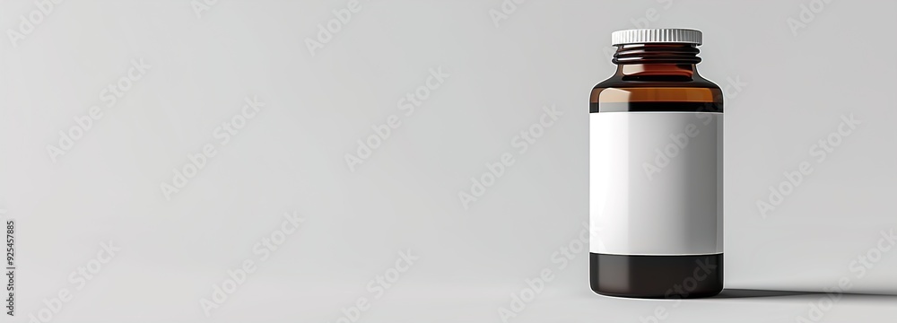 Elegant 3D Product Label Mockup on White Background with Depth of Field ...