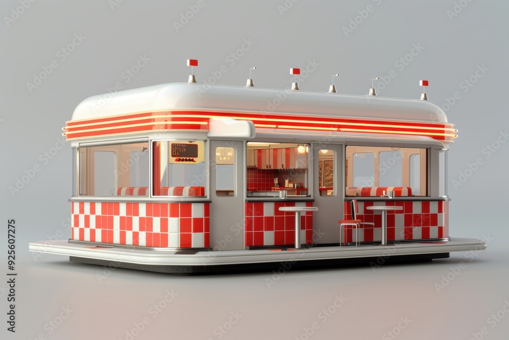 Ilustracja bez tantiem: Classic Diner: A Nostalgic Feast for the Eyes ...