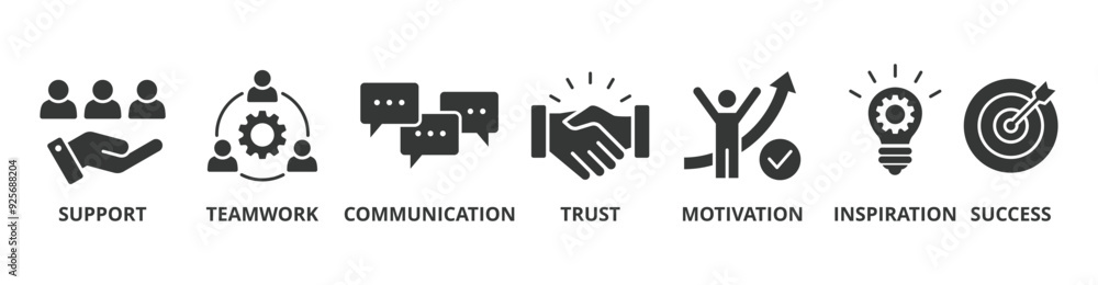 Collaboration banner web icon vector illustration concept for teamwork ...