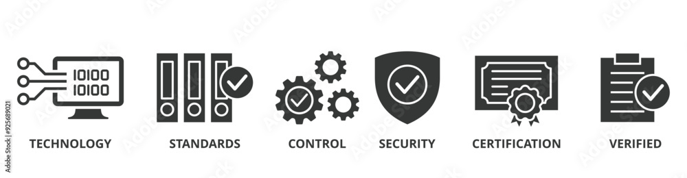 ISO27001 banner web icon vector illustration concept for information ...