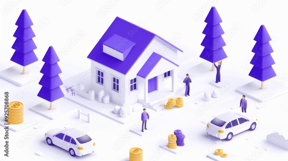 vectorial 2d flat visual purple and blue color for : Life insurance is ...