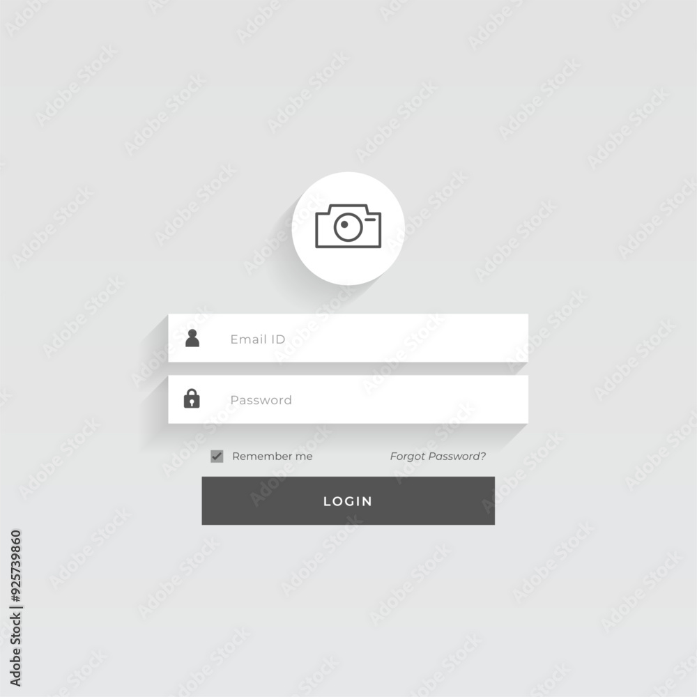 user friendly login page form template member profile access Stock ...