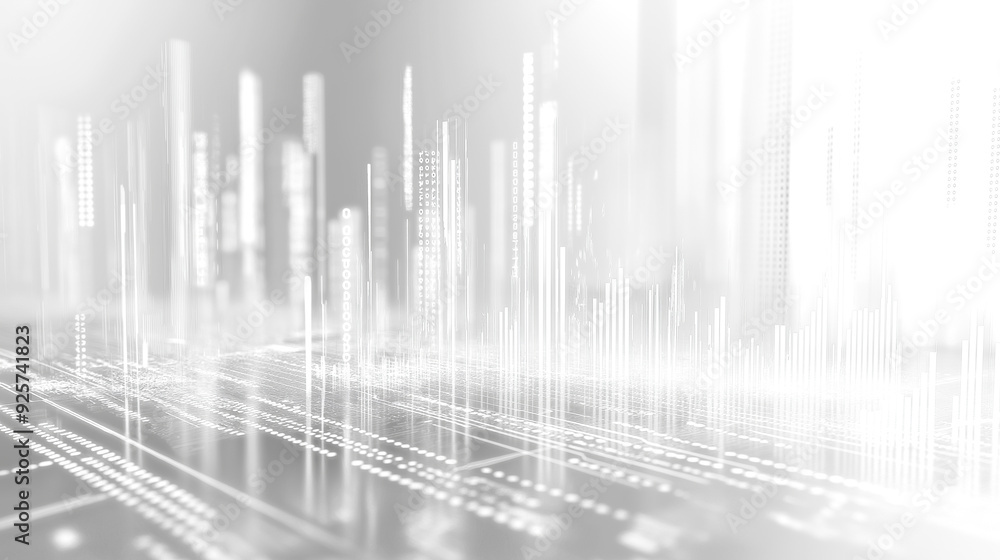 White on white Futuristic Digital Technology background with coding ...