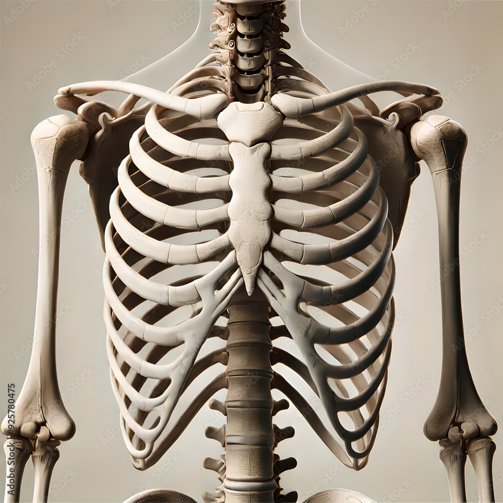 3D model illustration human Bone anatomy: high-resolution image of the ...